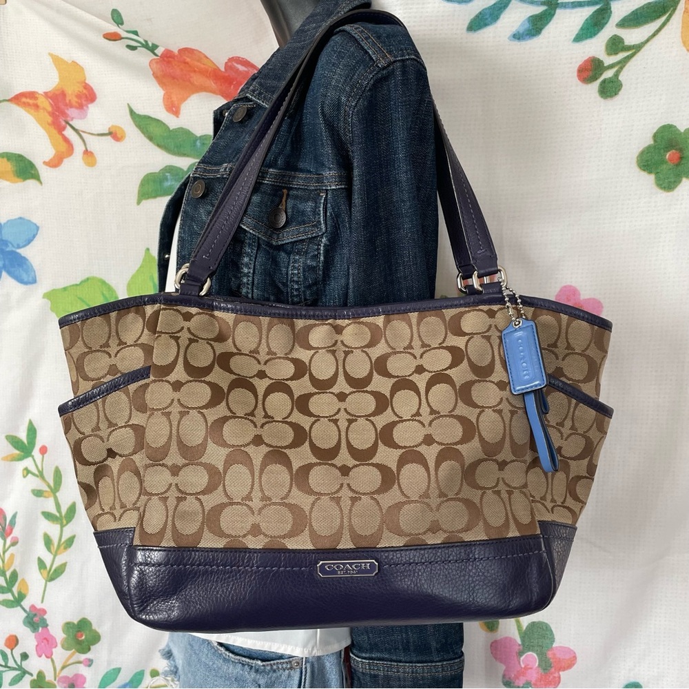 Coach Park Signature Carrie Tote - Gem